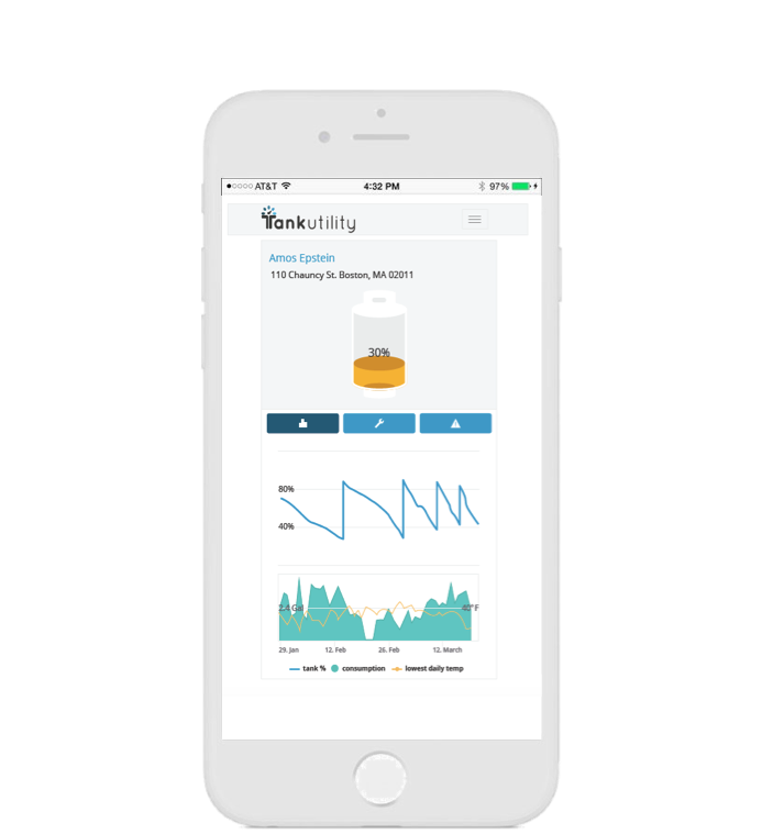 Smart Mobile App Propane Tank Monitor - Tank Utility